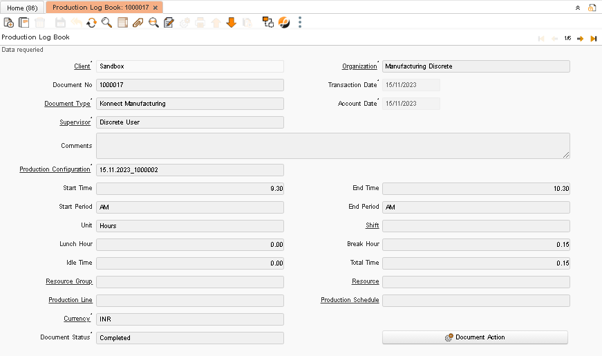 Production Log Book | Konnect ERP Help